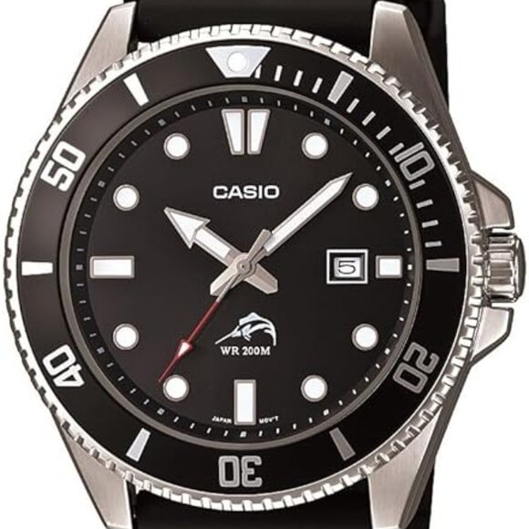 Casio | Accessories | Casio Mens Black Analog Anti Reverse Bezel Watch ...